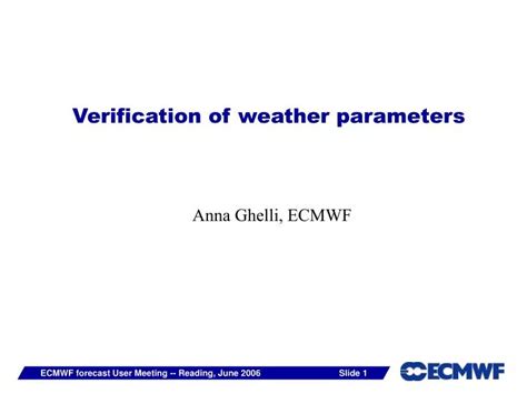 Ppt Verification Of Weather Parameters Powerpoint Presentation Free