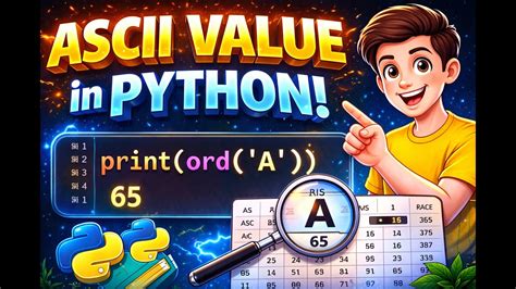 Ascii Value In Python Ord Function Explained Beginner Python