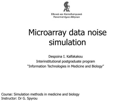 Microarray Data Noise Simulation Pptx