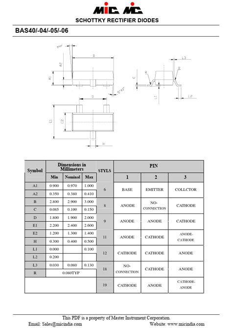 Bas40 06 Datasheet Mic