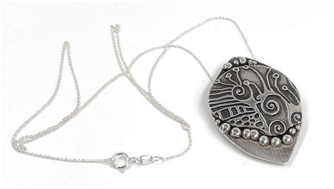 Sterling Silver Pendant Artistic With Sterling Chain Etsy