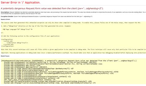 Password Visible In Error Page Is It A Normal Rdotnet