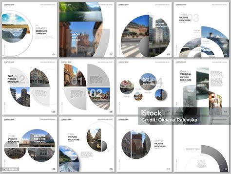 회색 색상 원 둥근 모양이있는 최소한의 브로셔 템플릿 여행은 스퀘어 전단지 전단지 브로셔 보고서 프리젠 테이션 블로그 광고