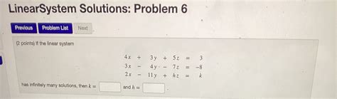 Solved LinearSystem Solutions Problem Points If The Chegg