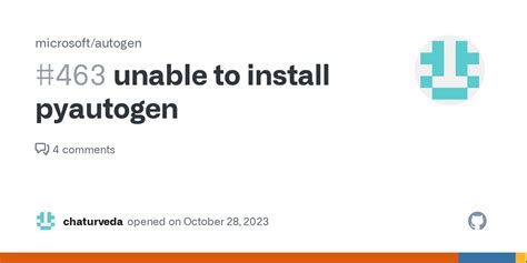 Unable To Install Pyautogen Issue Microsoft Autogen GitHub