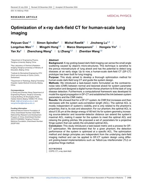 Optimization Of X‐ray Dark‐field Ct For Human‐scale Lung Imaging