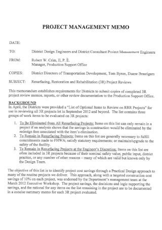 20 FREE Project Memo Samples To Download