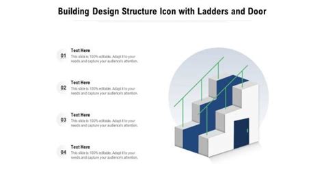 Building Design Structure Icon With Ladders And Door PowerPoint Templates Slides And Graphics