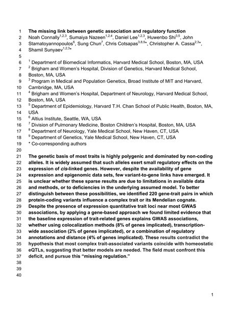 Pdf The Missing Link Between Genetic Association And Regulatory Function