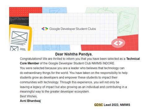Nishtha Pandya On Linkedin 😊 Now A Core Technical Member In Gdsc