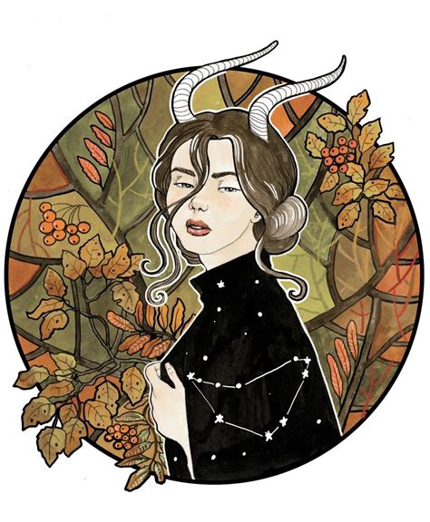 Козерог, Марина Козинаки | Рисунки, Фэнтези рисунки, Милые рисунки