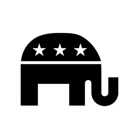 Republican Elephant Icon Flat Political Republican Party Symbol