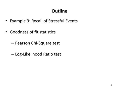 goodness of fit statistics poisson regression ppt