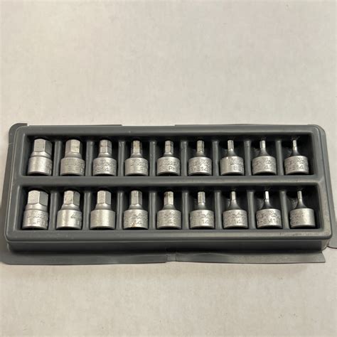 Blue Point 18 Pc 1 4 Drive Sae Metric Stubby Hex Bit Socket Set Blphexs1418 Shop Tool