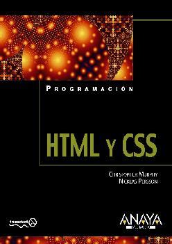 PDF READING BOOK HTML Y CSS HTML And CSS Web Standards Solutions