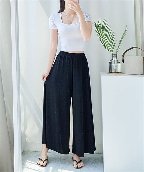 여름필수템빅사이즈 냉장고 쿨링 찰랑 밴딩 하이웨스트 와이드 팬츠 통바지 빅시