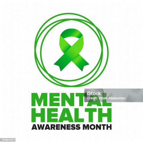 5 월 정신 건강 인식의 달 미국에서 연간 캠페인 정신 건강에 대한 인식을 높이기 제어 및 보호 예방 캠페인 의료 의료 디자인 벡터 일러스트레이션 녹색에 대한 스톡 벡터