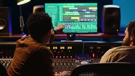 Diverse People Processing And Mixing Sounds On Audio Console Adding