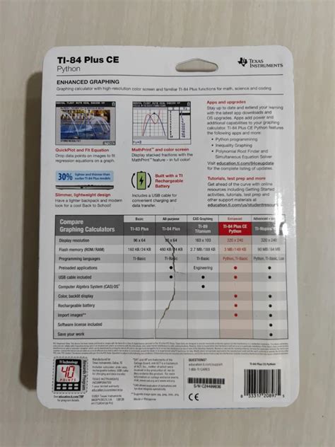 Ti 84 Ce Plus Python Latest 2022 Model Approved Seab Texas Instruments Hobbies And Toys