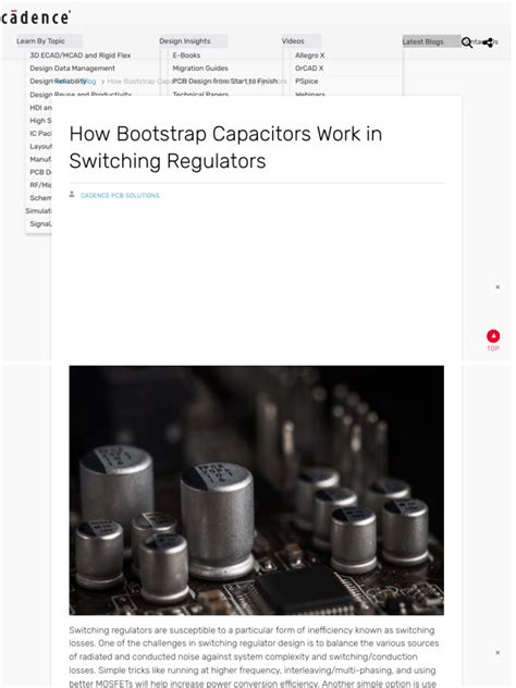 How Bootstrap Capacitors Work In Switching Regulators Pdf Mosfet Capacitor