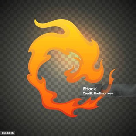 투명 한 배경에 격리 된 현실적인 화재 불꽃 디자인과 장식을위한 스파크와 특별한 굽기 빛 효과 벡터 일러스트레이션 가연성에 대한 스톡 벡터 아트 및 기타 이미지 Istock