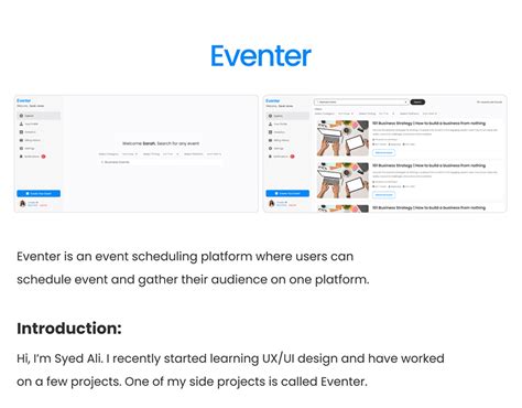 Eventer Virtual Event Scheduler App Design Behance