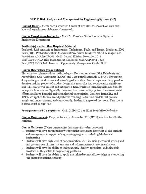 2024 Abet Syllabus Se4353 4 Pdf