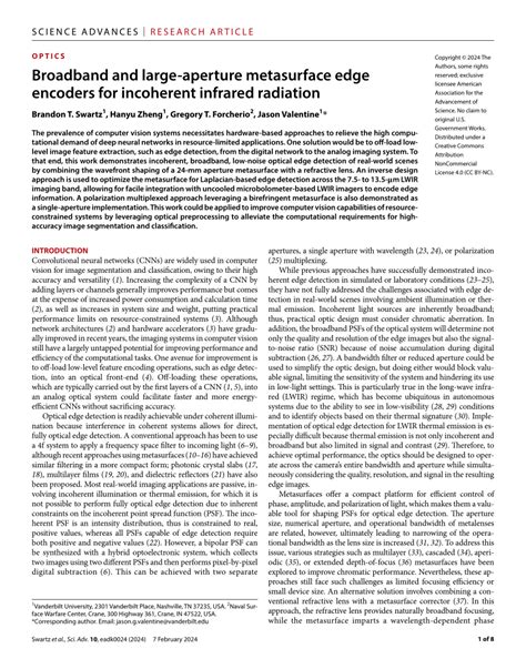 Pdf Broadband And Large Aperture Metasurface Edge Encoders For Incoherent Infrared Radiation