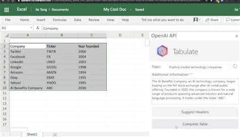 excel openai tabulate spreadsheets explore 10 000 ai tools