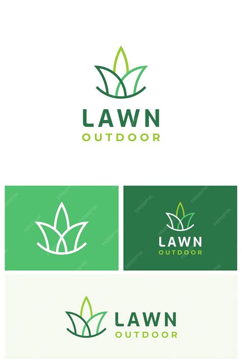 Premium Vector Simple Grass Landscape Lawn Yard Care Logo Design Branding Template