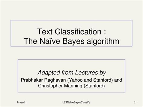 ppt text classification the naïve bayes algorithm powerpoint