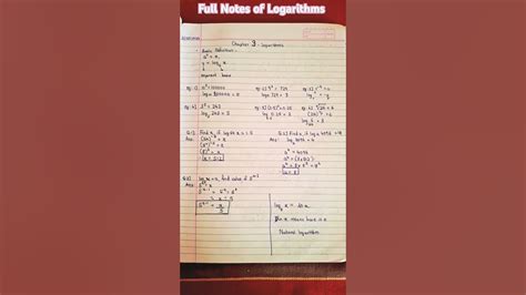 full notes and questions for logarithms jee mains mathematics youtube
