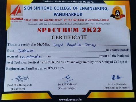 Prajakta Bagal On Linkedin Spectrum Coordinator Technicalfestival