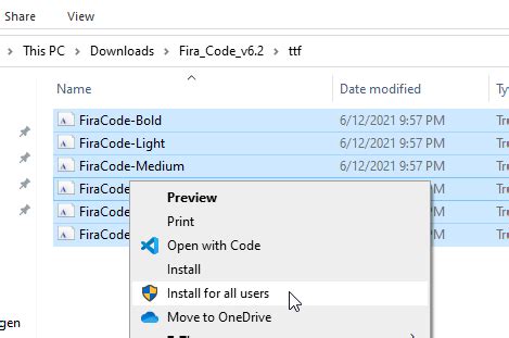Can T Get FiraCode To Show Despite The Font Installed And Ligatures Activated In VS Code In