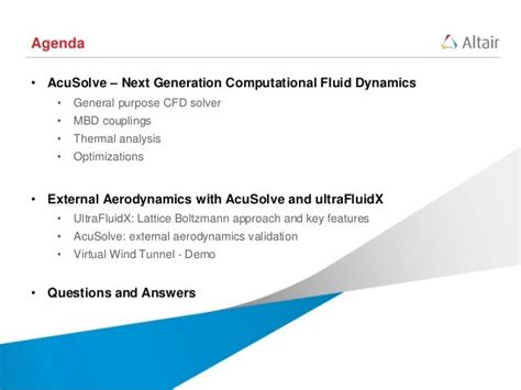 Cfd Analysis With Acusolve And Ultrafluidx