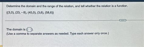 Solved Determine the domain and the range of the relation, | Chegg.com