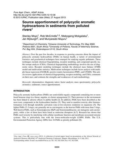 Pdf Source Apportionment Of Polycyclic Aromatic Hydrocarbons In
