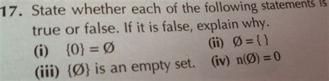 solved state whether each of the following statements is true or false