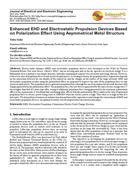 Enhanced Ehd And Electrostatic Propulsion Using Polarization Pdf