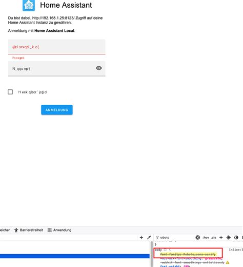 frontend fonts broken scrambeled · issue 16214 · home assistant
