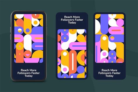 Free Vector Flat Design Geometric Pattern Mobile Design Template