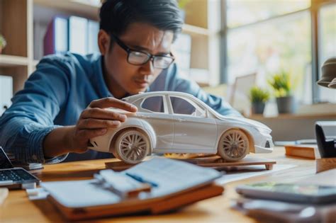 A Person Crafting A Scale Model Of A Vehicle Premium Ai Generated Image