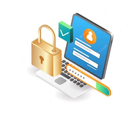 Premium Vector Personal Computer Account Security Lock