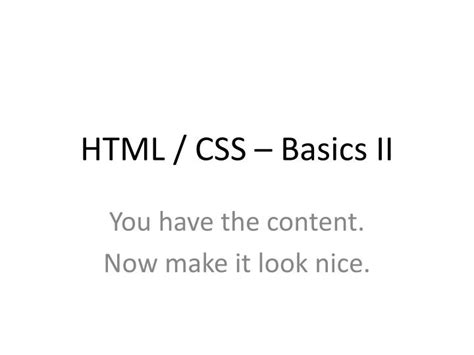 ppt html css basics ii powerpoint presentation free download
