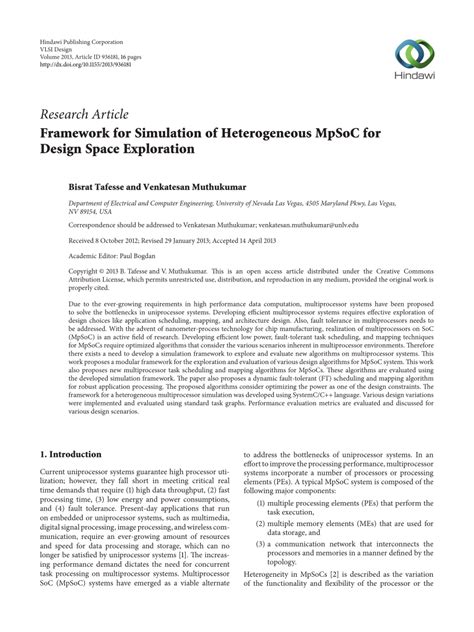 pdf framework for simulation of heterogeneous mpsoc for design space