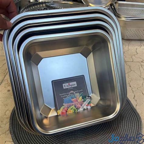 سرویس ابکش لگن استیل مربع 4 پارچه عمده در بازار صالح آباد