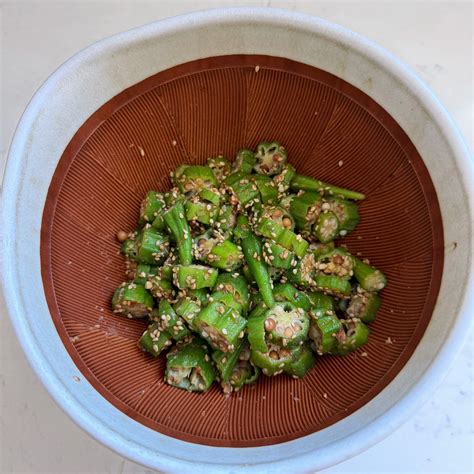 Japanese Okra Salad Easy Goma Ae Style Side Dish — Okawari By Azusa