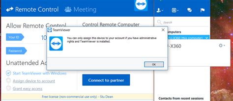 no automatic sign in teamviewer support