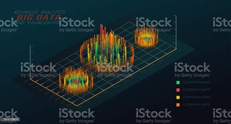isometric chart 3d big data analytic and visualization stock