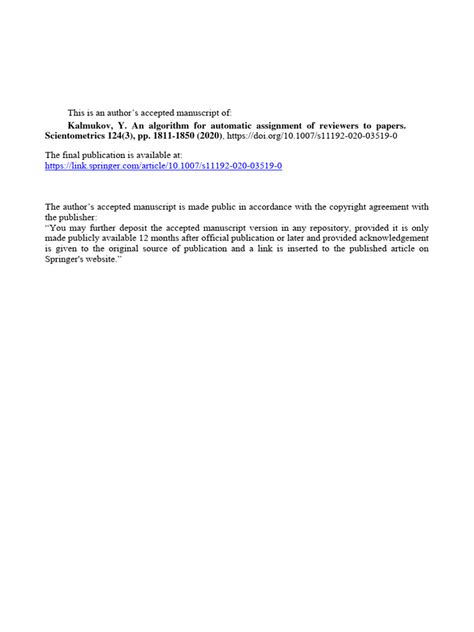 an algorithm for automatic assignment of pdf applied mathematics